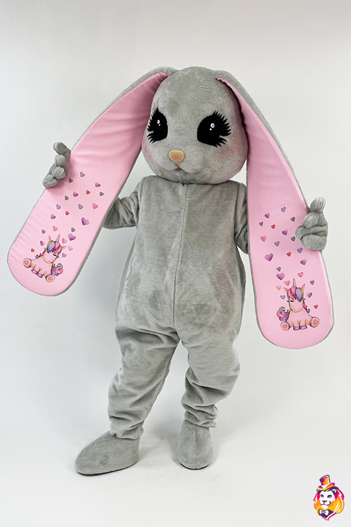 Three super mascots gray mascot costume