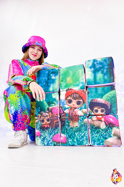 Buy Puzzle cubes Pupae game prop Mascot Costume | Carnival Mascot ...