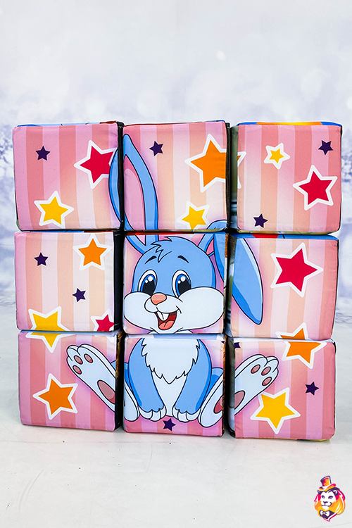 Puzzle cubes bear bunnies game prop