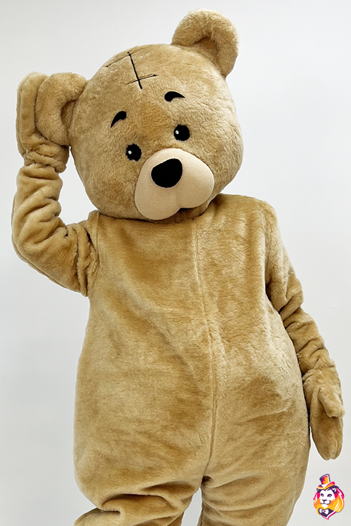 Three super mascots beige mascot costume