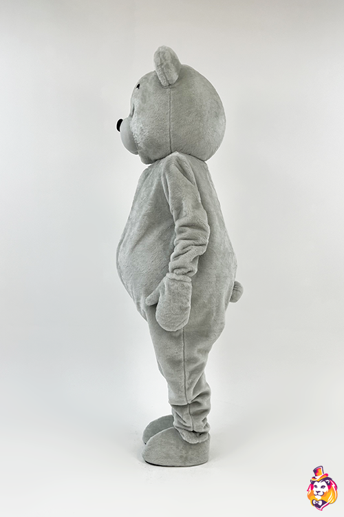 Three super mascots gray mascot costume