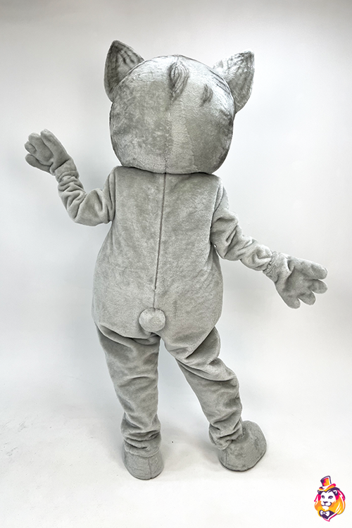 Three super mascots gray mascot costume